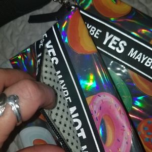 Accessories | Holographic Donut Pouch Set Retro Cute | Poshmark